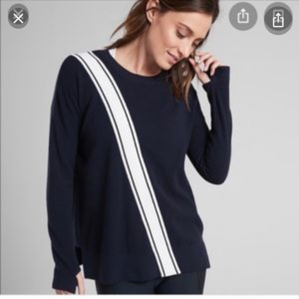 Athleta Streetwise Diagonal Stripe Pique Knit Sweater… - Gem